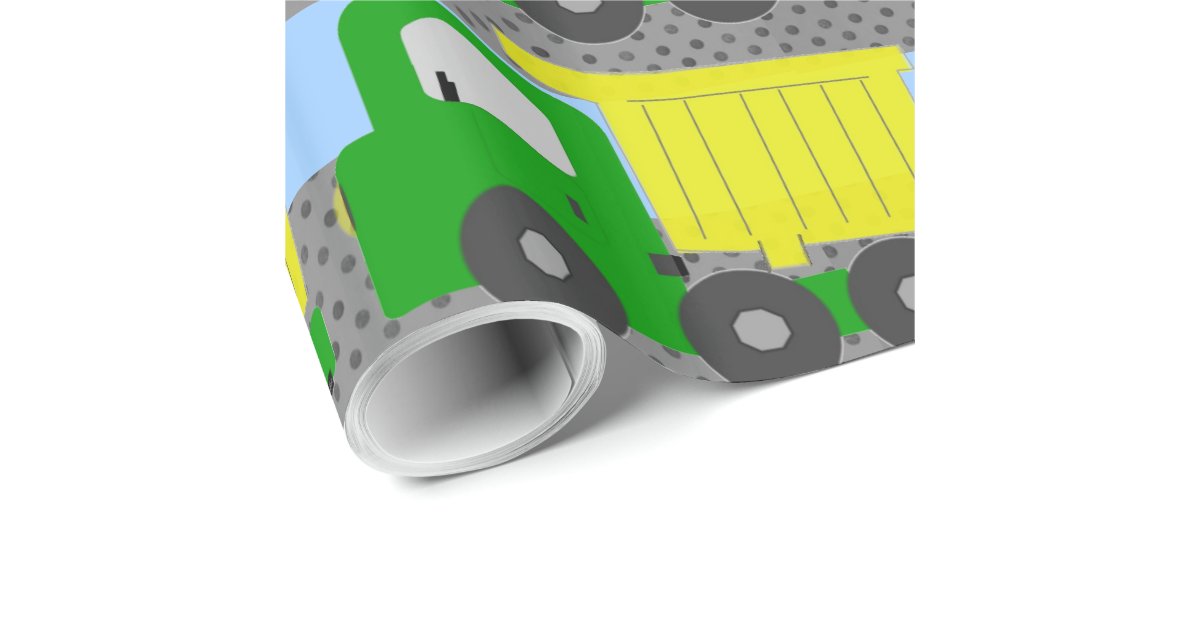 Yellow Dump Truck Wrapping Paper | Zazzle