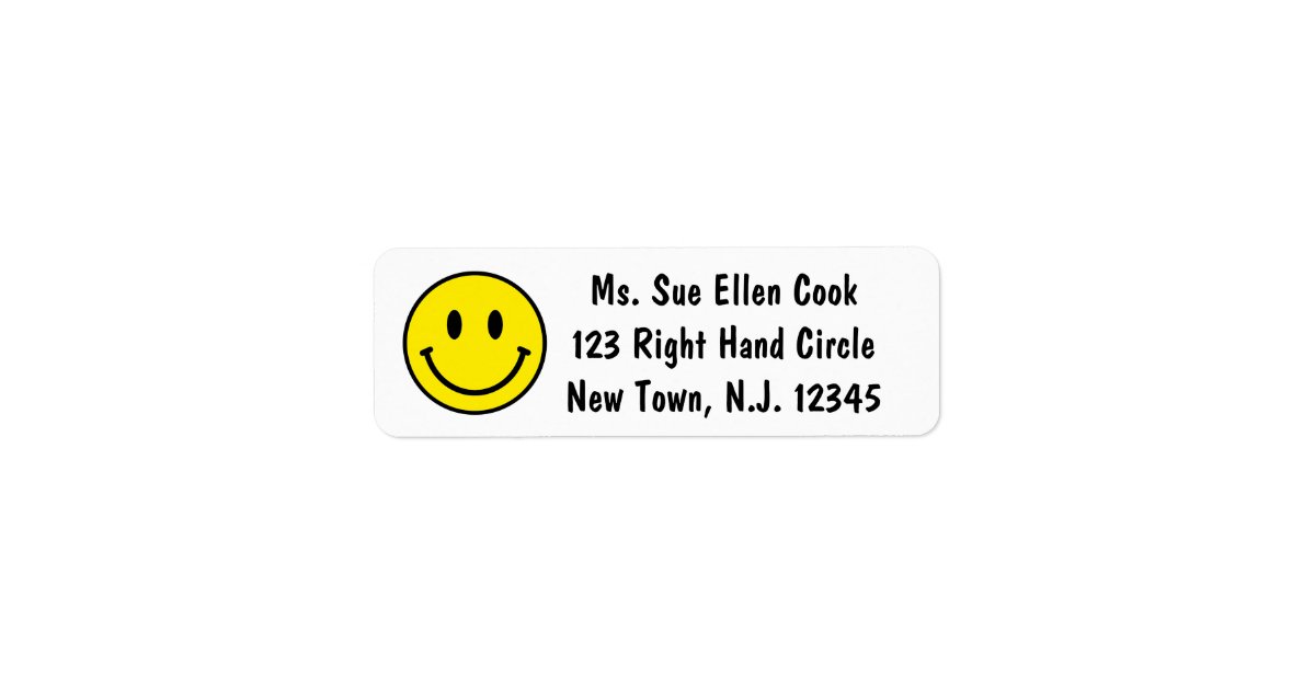 Yellow Emoji Return Label | Zazzle