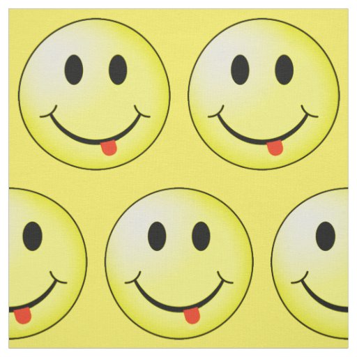Yellow Face Custom Fabric | Zazzle.com