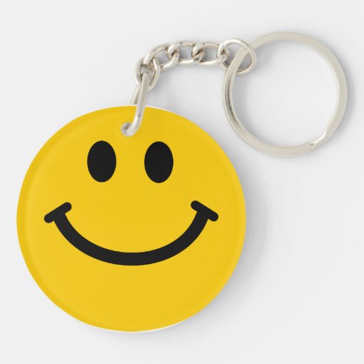 Yellow Face Keychain | Zazzle
