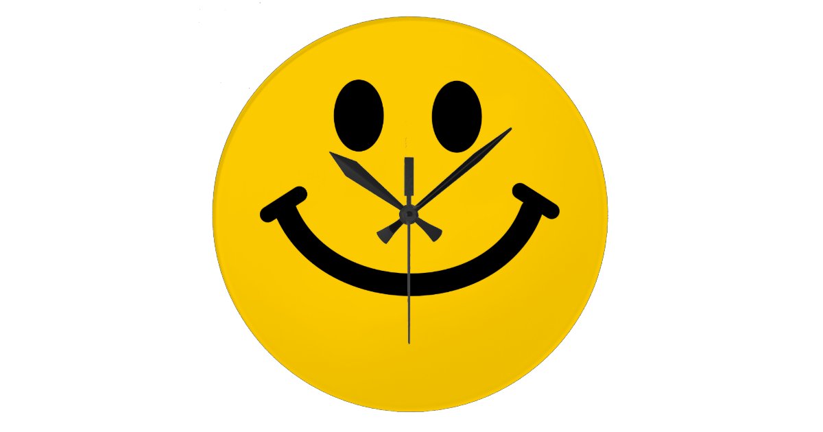 Yellow Face Large Clock | Zazzle