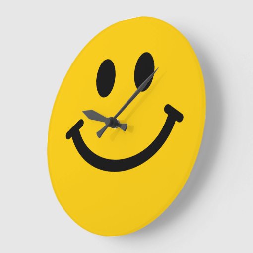 Yellow Face Large Clock | Zazzle