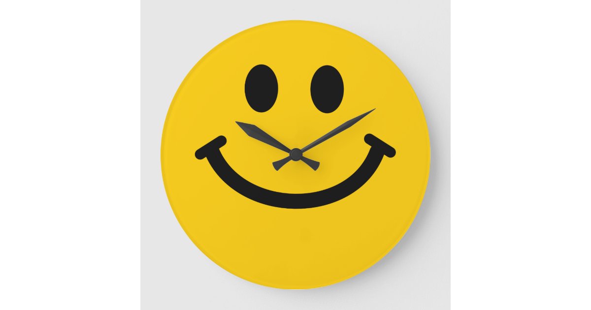 Yellow Face Large Clock | Zazzle