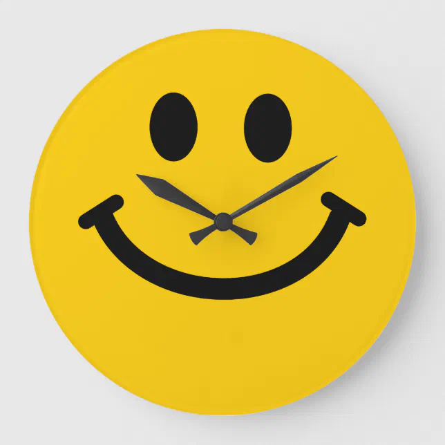 Yellow Face Large Clock | Zazzle