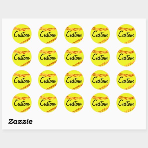 Yellow Fastpitch Softball Custom Stickers | Zazzle