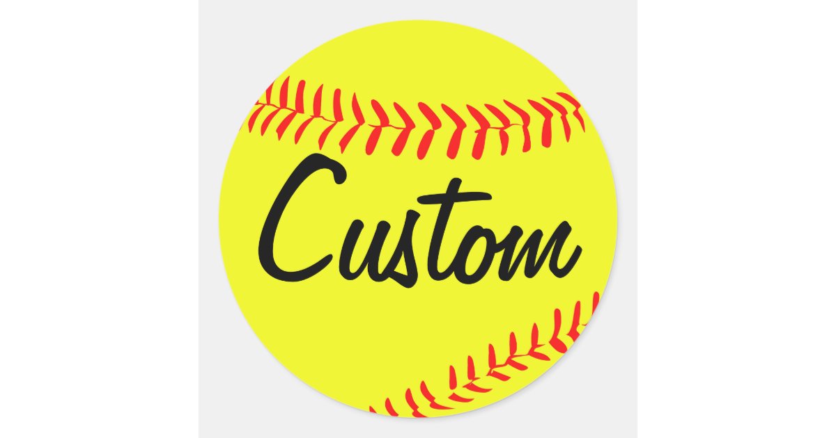Yellow Fastpitch Softball Custom Stickers | Zazzle