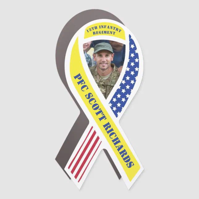 Yellow Flag Military Deployed Soldier Name Ribbon Car Magnet | Zazzle