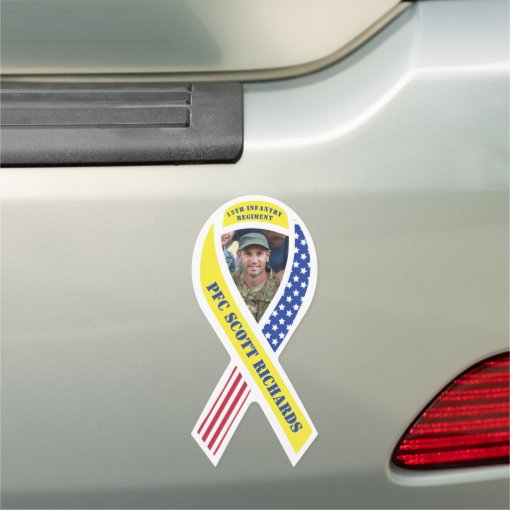 Yellow Flag Military Deployed Soldier Name Ribbon Car Magnet | Zazzle