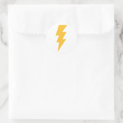 Yellow Flash Lightning Bolt Classic Round Sticker | Zazzle