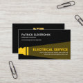 Yellow Flashlight Black Night Grunge Electrician Business Card | Zazzle