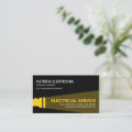 Yellow Flashlight Black Night Grunge Electrician Business Card | Zazzle