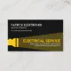 Yellow Flashlight Black Night Grunge Electrician Business Card | Zazzle