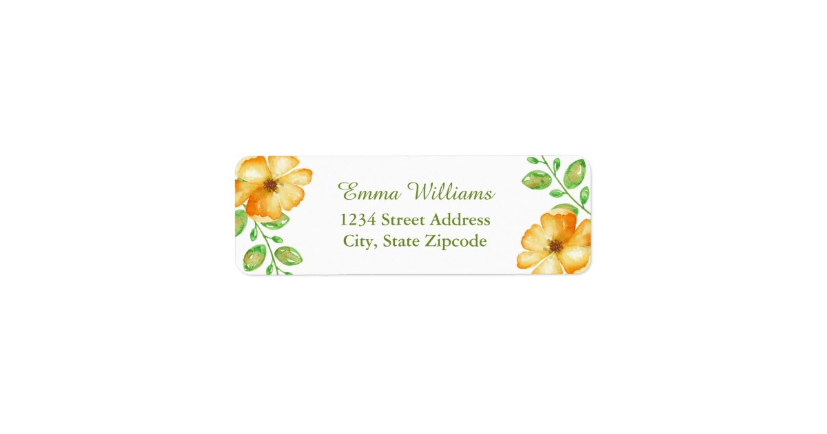 Yellow Floral Address Labels | Zazzle