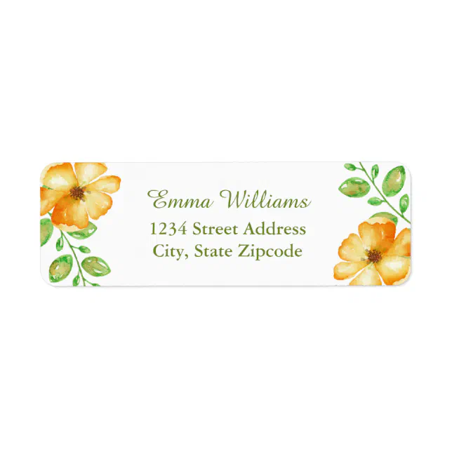Yellow Floral Address Labels | Zazzle