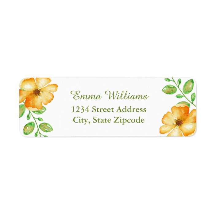 Yellow Floral Address Labels | Zazzle.com