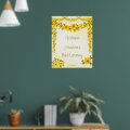 Yellow floral garlands Indian wedding haldi welcom Poster | Zazzle