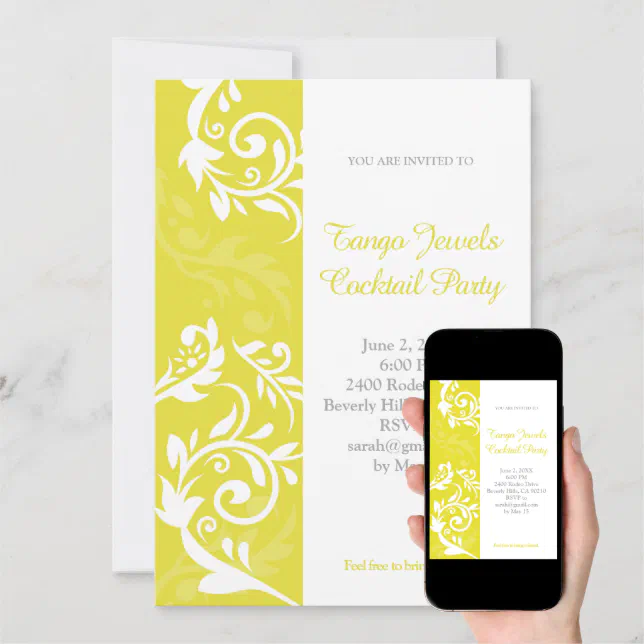 Yellow Floral Invitation | Zazzle