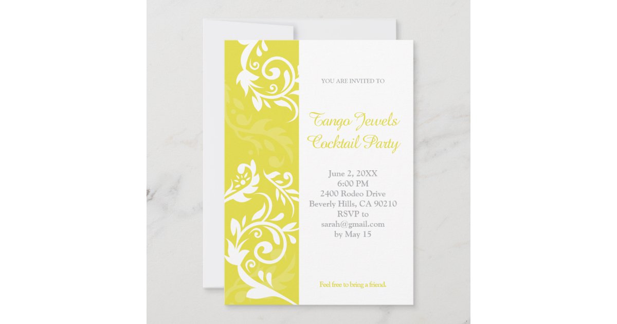 Yellow Floral Invitation | Zazzle