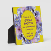 Yellow Floral Pastor Appreciation Plaque | Zazzle