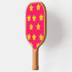 Yellow floral pattern on pink pickleball paddle | Zazzle