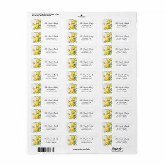 yellow floral return address labels chic simple | Zazzle