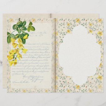 Yellow Floral Scrapbook Paper | Zazzle