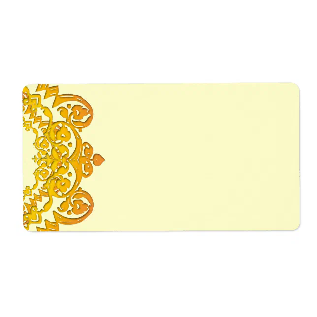 Yellow Floral Vintage Art Large Labels | Zazzle