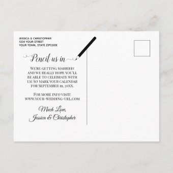 Yellow Floral Wedding Save the Date Calligraphy Announcement Postcard ...