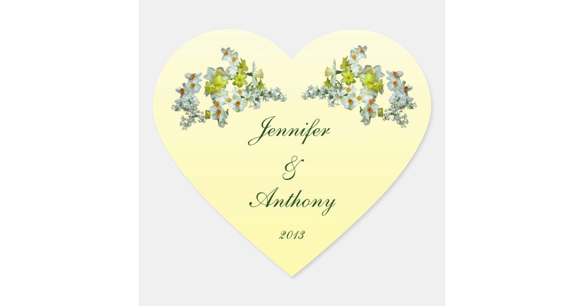 Yellow Floral Wedding Stickers | Zazzle