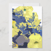 Yellow Floral White Blue Custom Artsy Cute Wedding Invitation | Zazzle