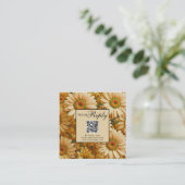 Yellow floral yellow yellow daisies qr code enclosure card | Zazzle