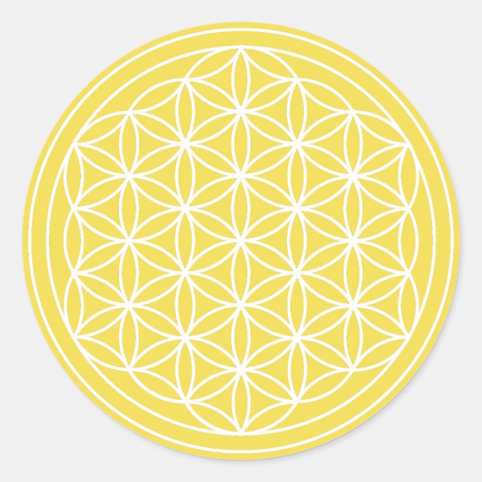 Yellow Flower of Life Sticker | Zazzle.com
