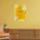 Yellow flowers arch Haldi welcome sign | Zazzle