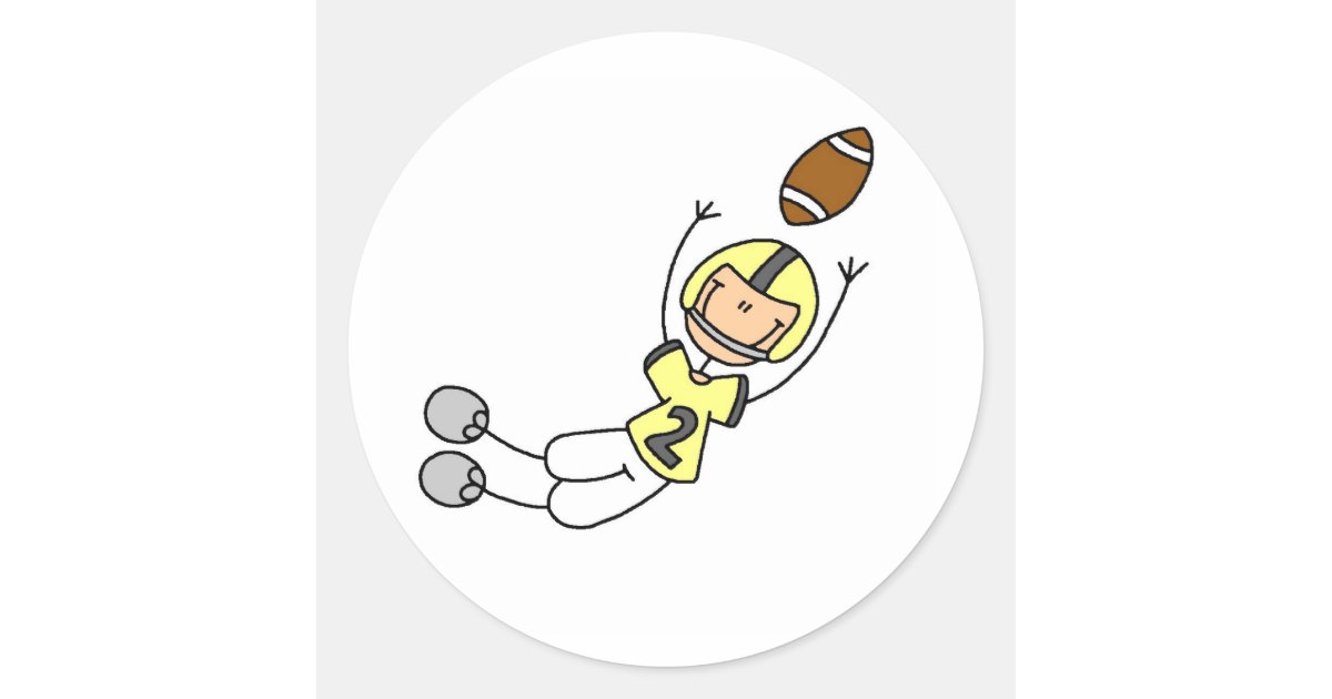 Yellow Football Player Sticker | Zazzle