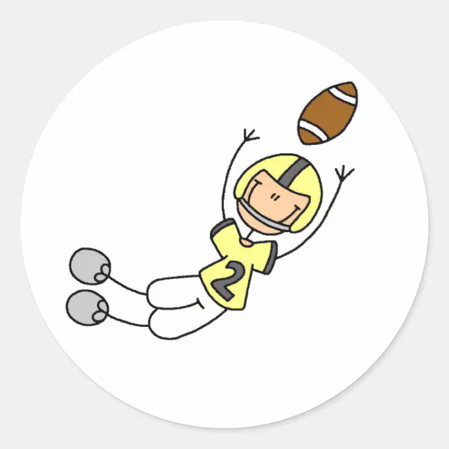 Yellow Football Player Sticker | Zazzle
