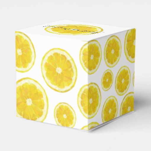 Yellow fresh lemon slice gift favor box | Zazzle