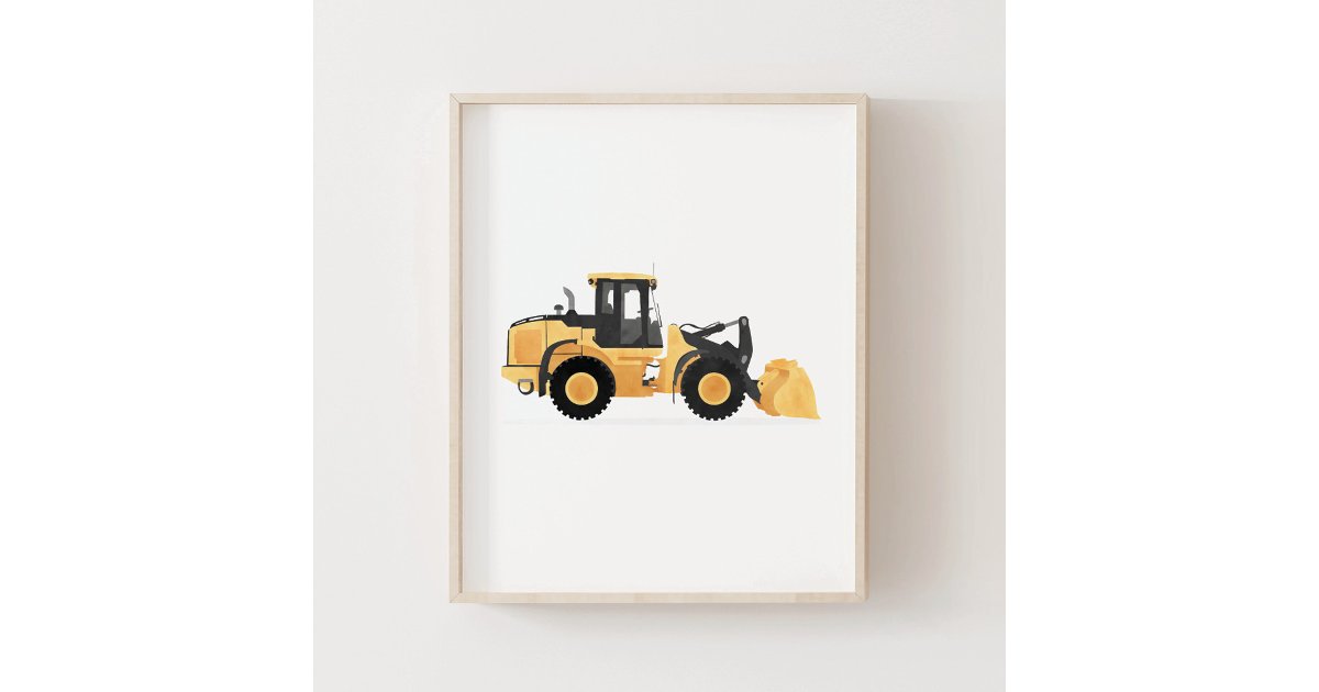 Yellow Front Loader Construction Vehicle Decor | Zazzle