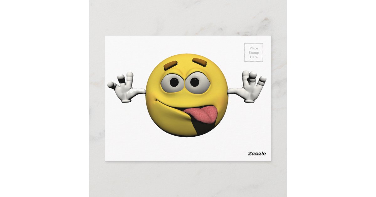Yellow funny faces emoticon or postcard | Zazzle