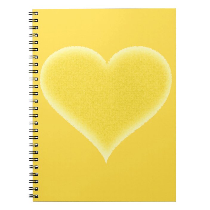 Yellow Fuzzy Heart Customizable Notebook | Zazzle.com