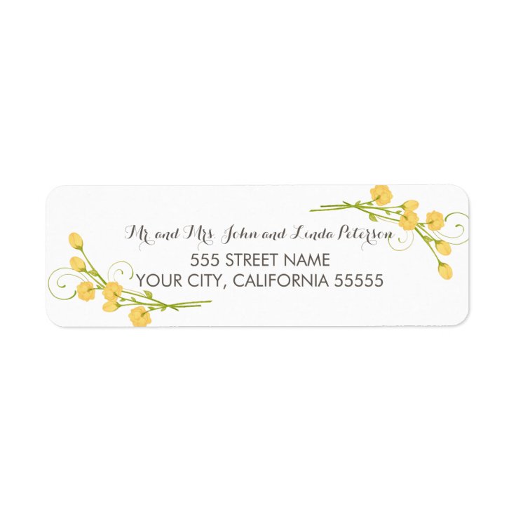 Yellow Garden Roses Return Address Labels | Zazzle