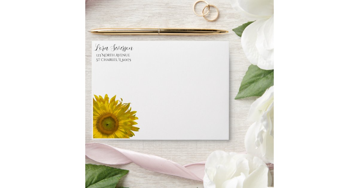Yellow Garden Sunflower Envelope | Zazzle