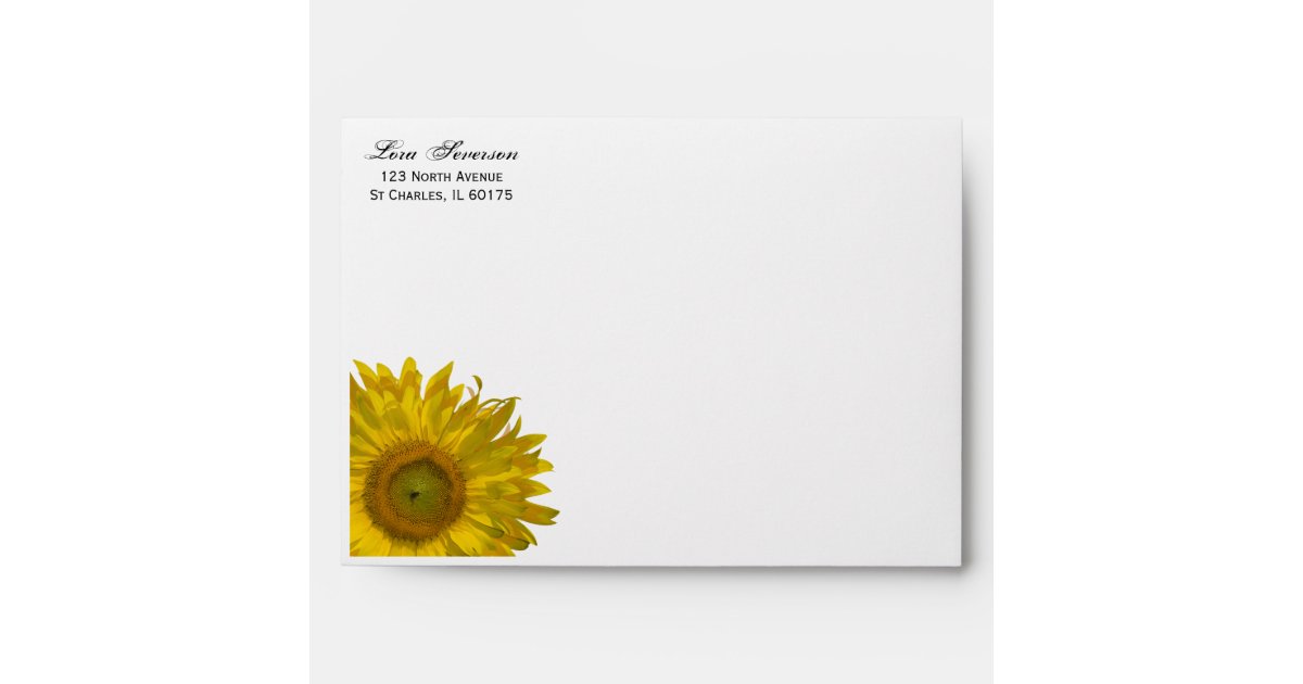 Yellow Garden Sunflower Envelope | Zazzle.com