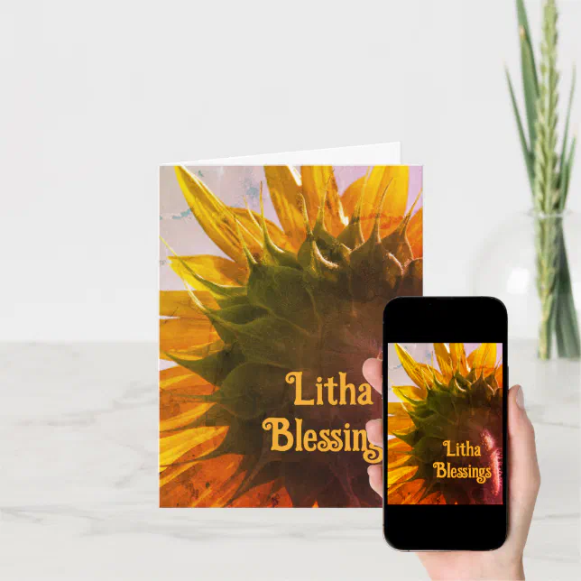 Yellow Garden Sunflower Litha Summer Solstice Card | Zazzle