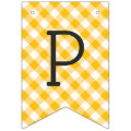Yellow Gingham Check Pattern Happy Birthday Bunting Flags | Zazzle