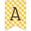 Yellow Gingham Check Pattern Happy Birthday Bunting Flags | Zazzle