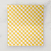 Yellow Gingham Check Pattern Place Card | Zazzle