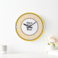 Yellow Gingham Frame Your Photo Wall Clock | Zazzle