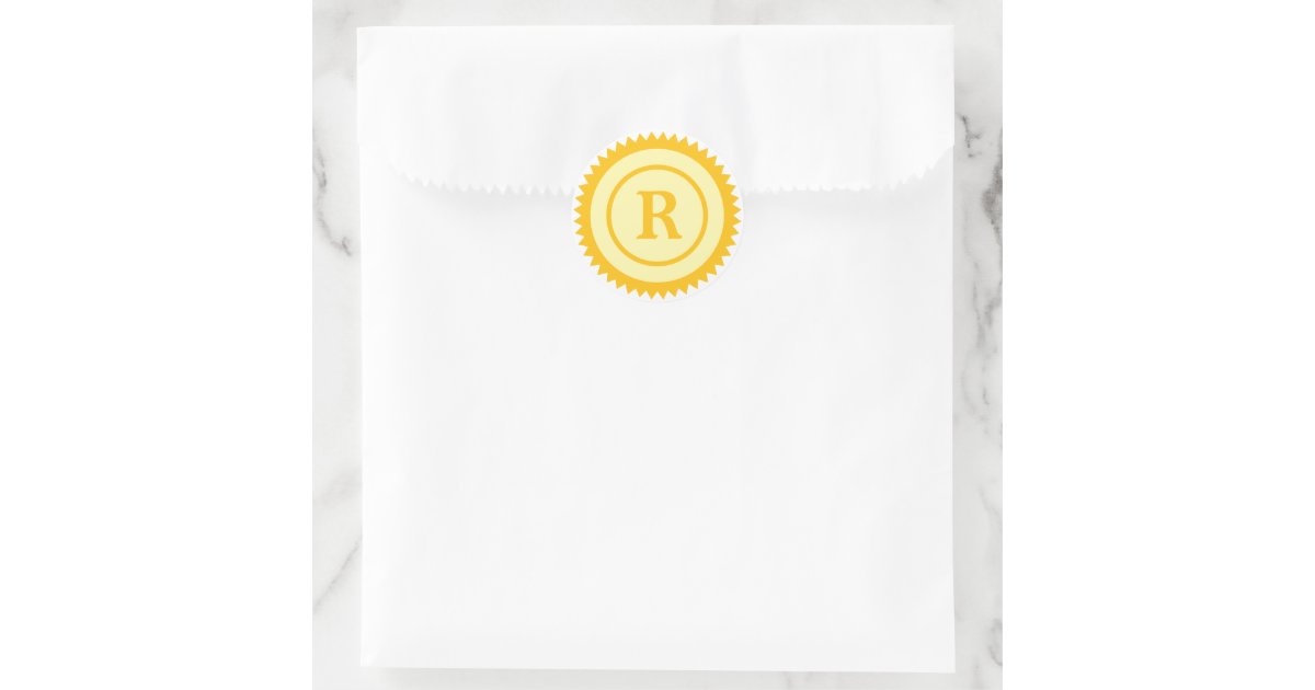 Yellow gold circle star certification seal sticker | Zazzle
