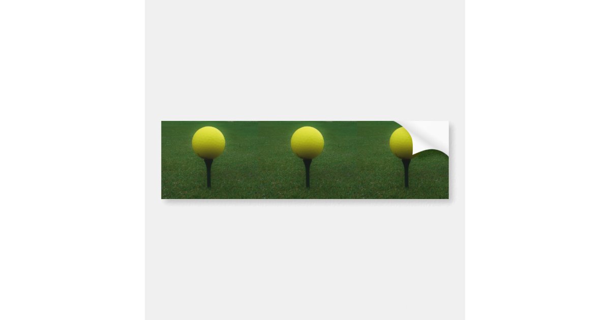 Yellow Golf Ball on a mountain golf course Bumper Sticker | Zazzle