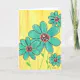 Yellow Goofy Flowers Greeting Card | Zazzle
